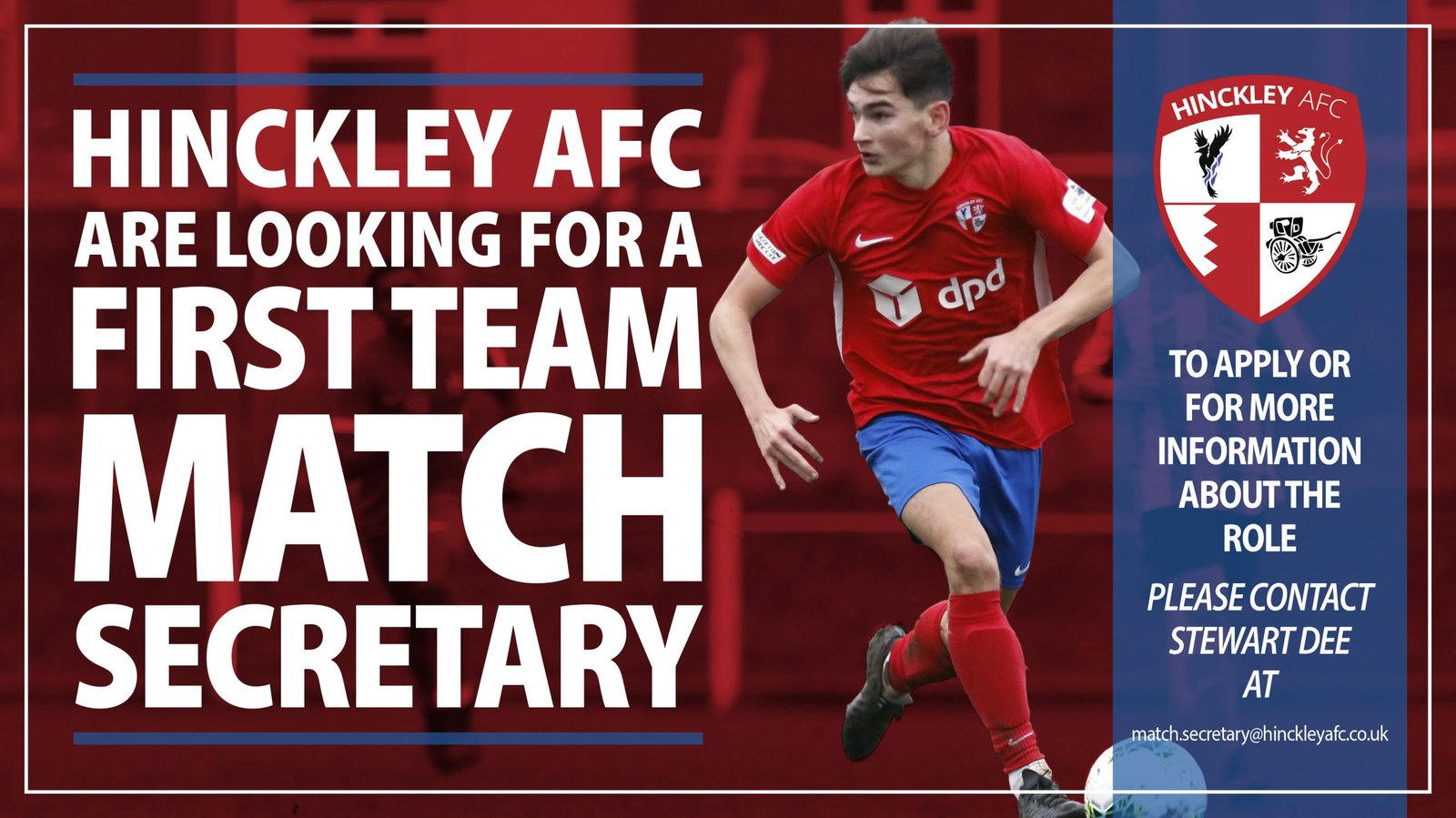 Match secretary position available - Hinckley AFC Official
