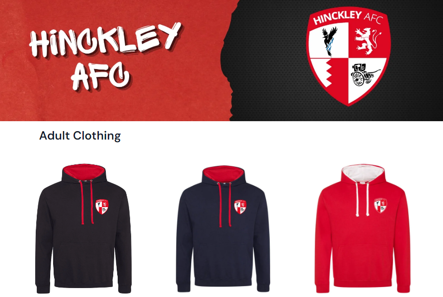Online shop updated with new merchandise - Hinckley AFC Official